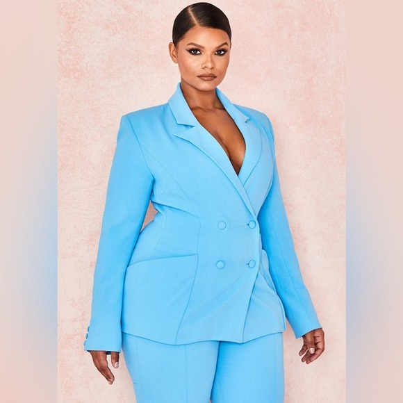 House of CB | Jackets & Coats | House Of Cb Lara Robins Blue Double ...